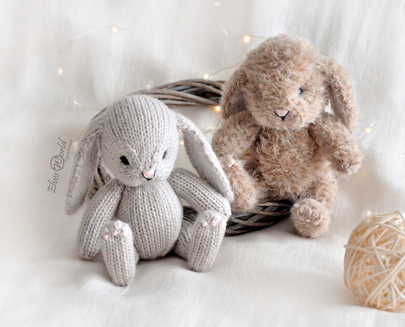 Bunny Knitting Pattern Knitted Animal Toy Amigurumi Bunny in - Etsy