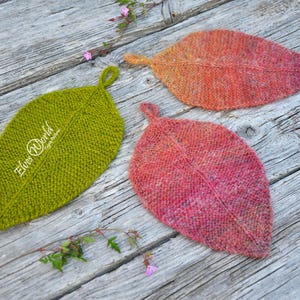 Leaf Knitting Pattern PDF Simple Oval Leaf Ornament Knit Coasters - Etsy
