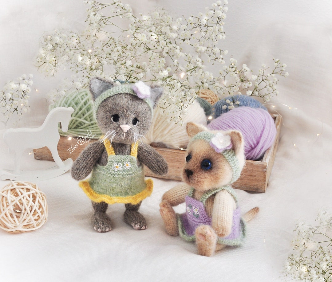 Kitten Knitting Pattern Knitted Animal Toy Amigurumi Cat - Etsy