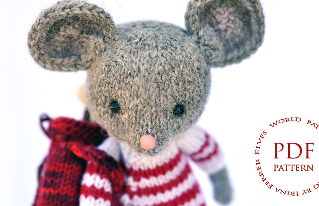 Toy Knitting Pattern-gray Mouse-knitted Toy Pattern-amigurumi ...