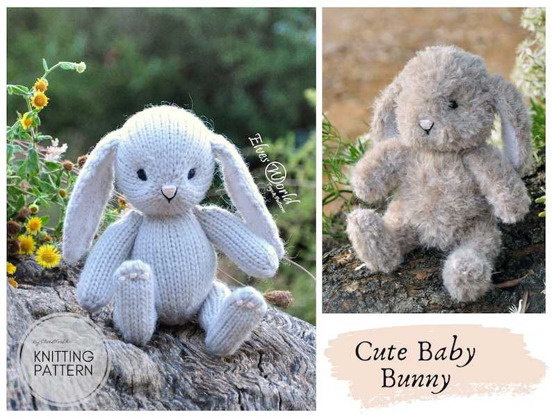 Bunny Knitting Pattern Knitted Animal Toy Amigurumi Baby - Etsy