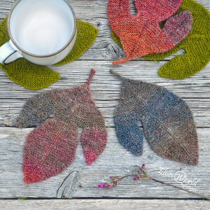 Leaf Knitting Pattern PDF Sassafras Leaf Ornament Knit Coasters - Etsy