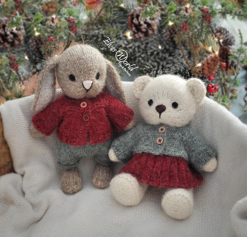 Toy Clothes Knitting Pattern for Amigurumi Teddy Outfit: Dress, Bonnet ...