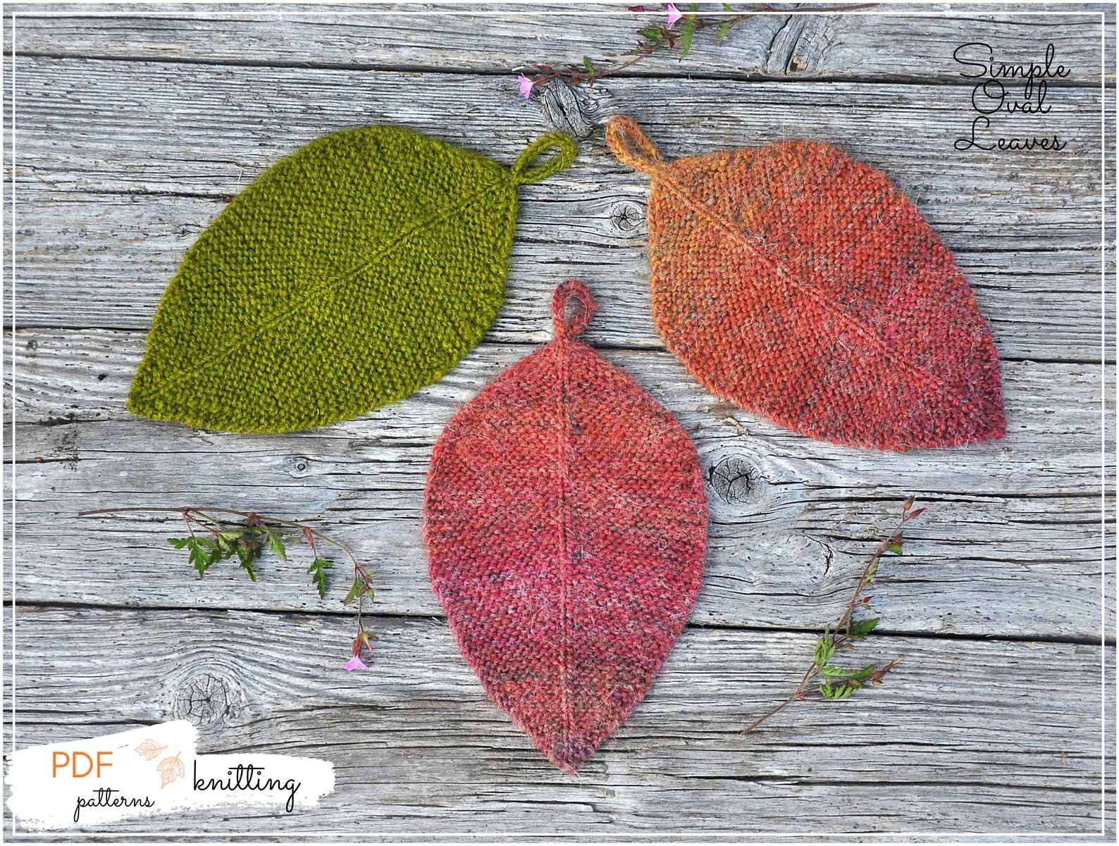 Knitting Pattern for Autumn Decoration Knitted Leaves Garland - Etsy