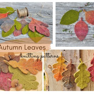 Knitting Pattern for Autumn Decoration Knitted Leaves Garland Ebook - Etsy