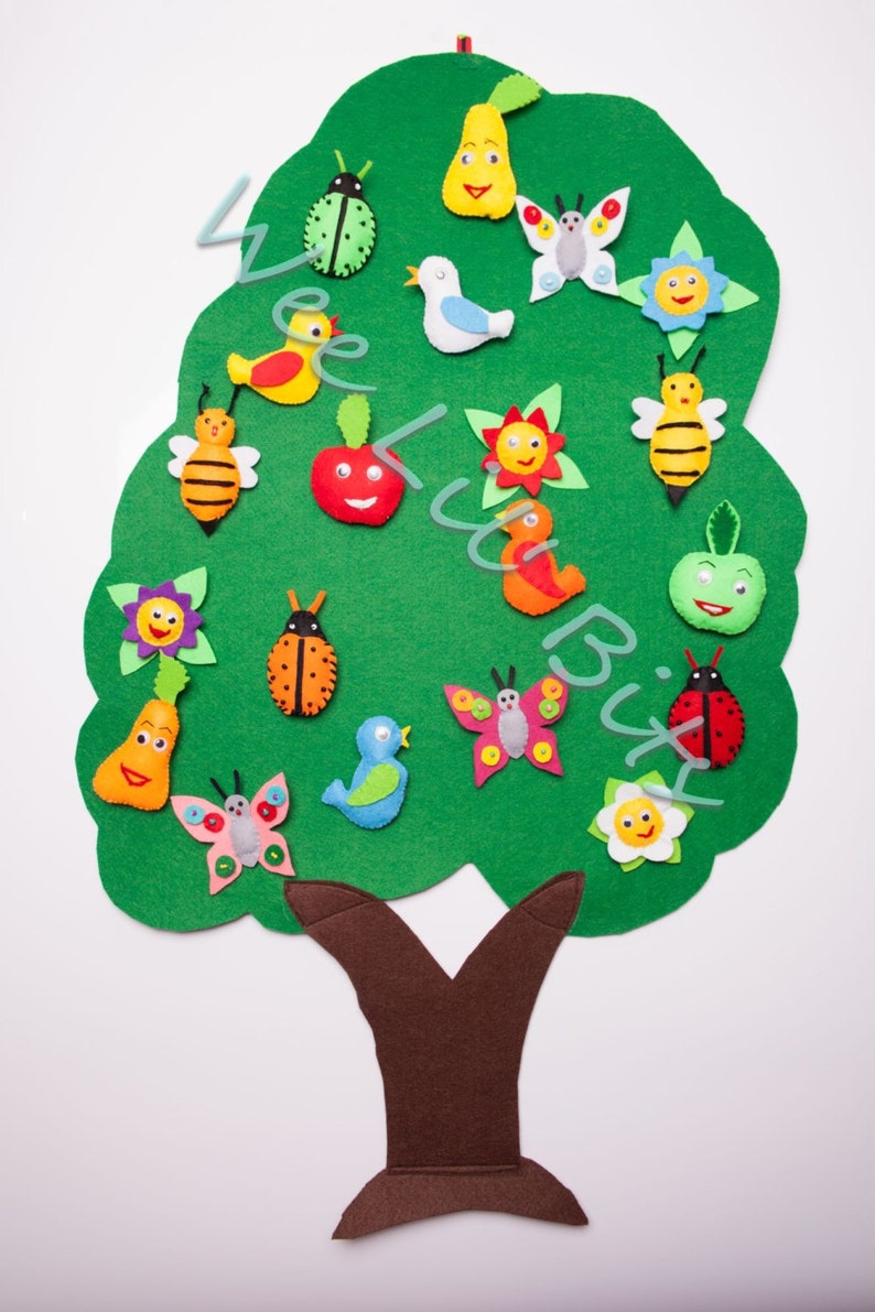 Big Felt Tree, Kids Toy Tree With Felt Ornaments, Toy Tree for Toddlers ...