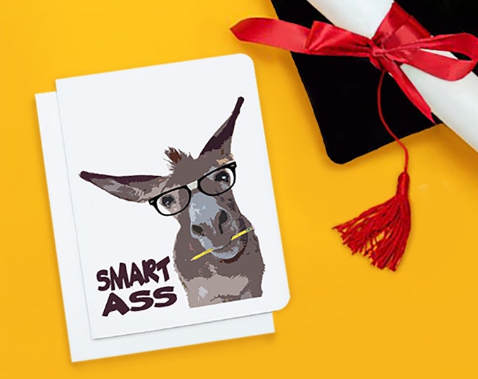 Smart Ass Card - Funny Card - Donkey Card - Nerd Card - Geek Card - Pun ...