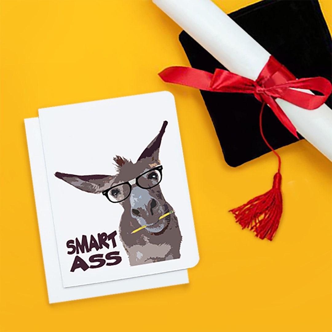 Smart Ass Card - Funny Card - Donkey Card - Nerd Card - Geek Card - Pun ...