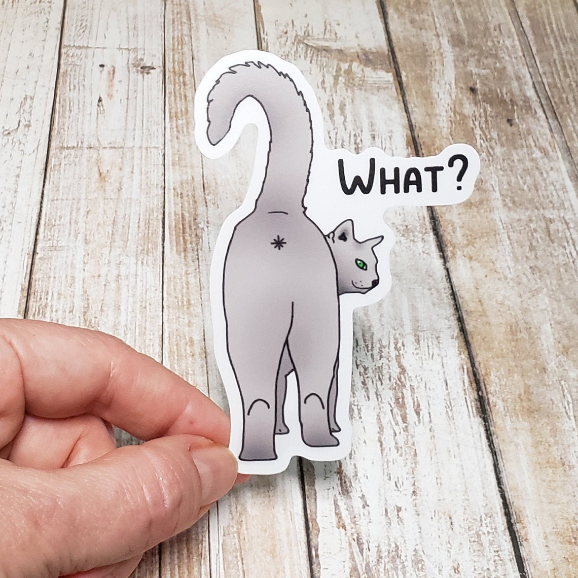 What Cat Butt Vinyl Sticker Funny Stickers Rude Stickers Waterproof ...