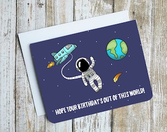 Space Pun Birthday Card - Etsy