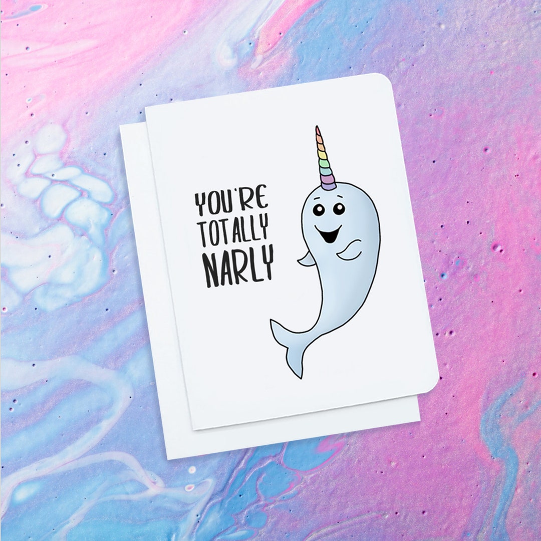 You're Totally Narly - Funny Valentine - Funny Thank You Card - Funny ...