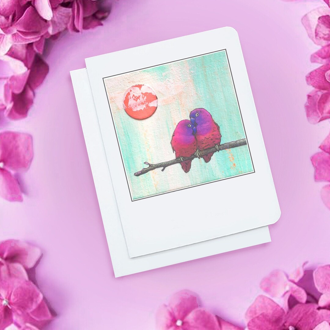 Love Birds - Valentine's Card - Love Card - Wedding Card - Engagement ...