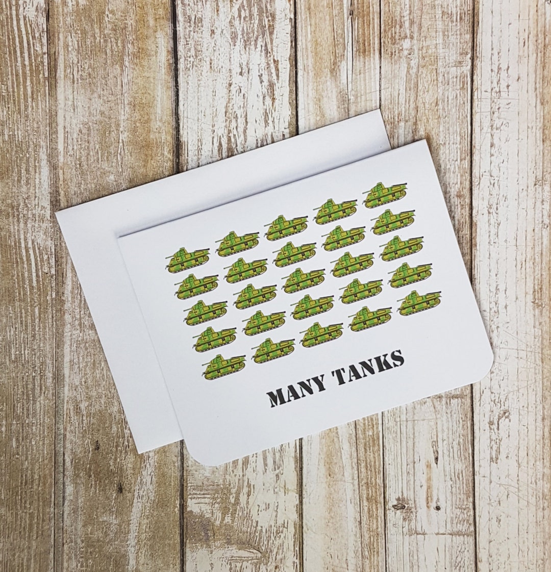 Many Tanks - Greeting Card - Thank You Card - Funny Thank You Card ...