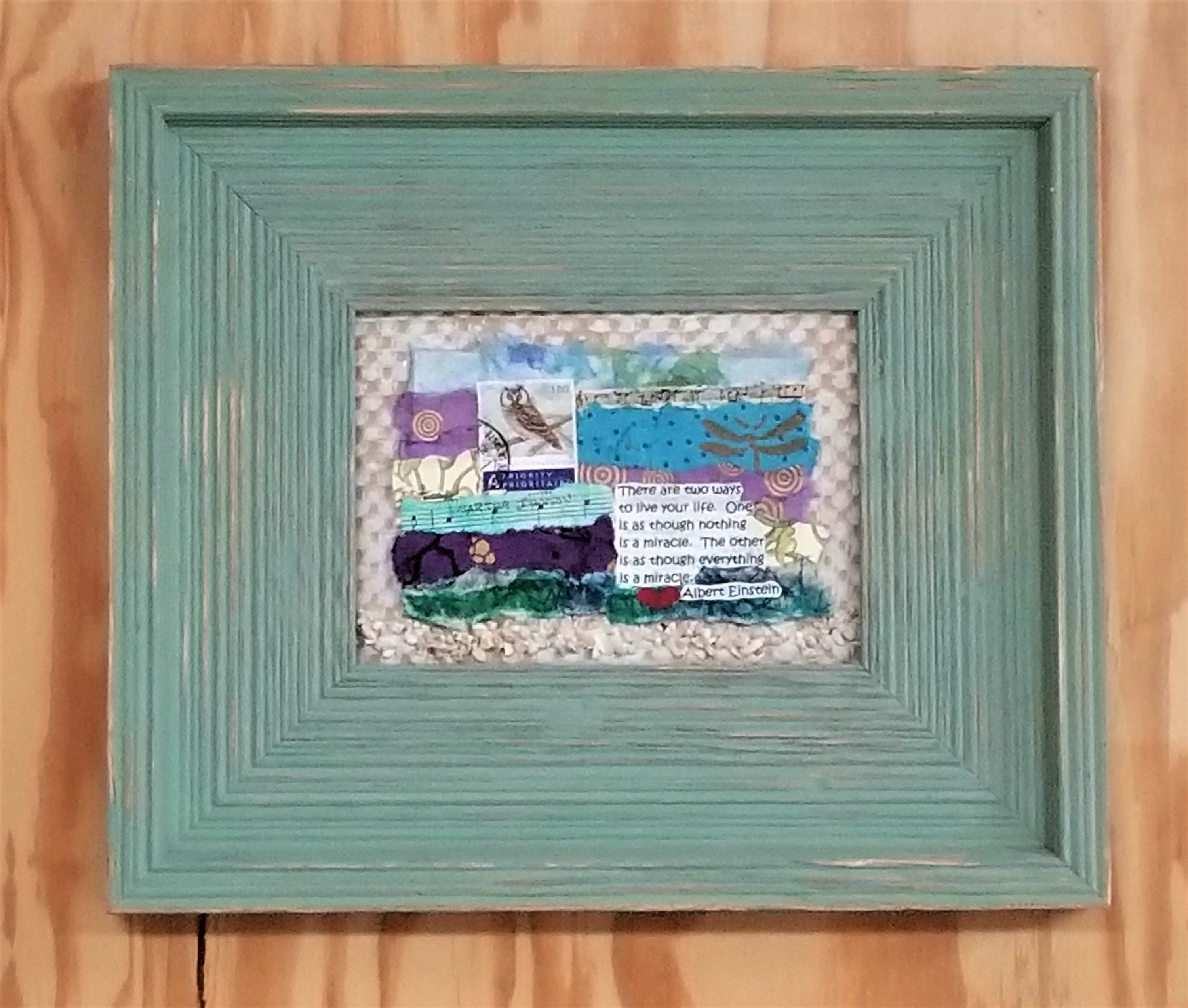 Albert Einstein Miracles Quote Greeting Card, Handmade Collage Art - Etsy