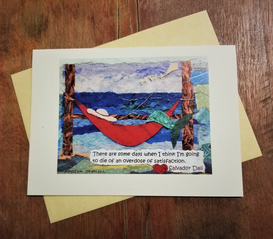 Mermaid Collage Art Greeting Card, Salvador Dali Quote - Etsy