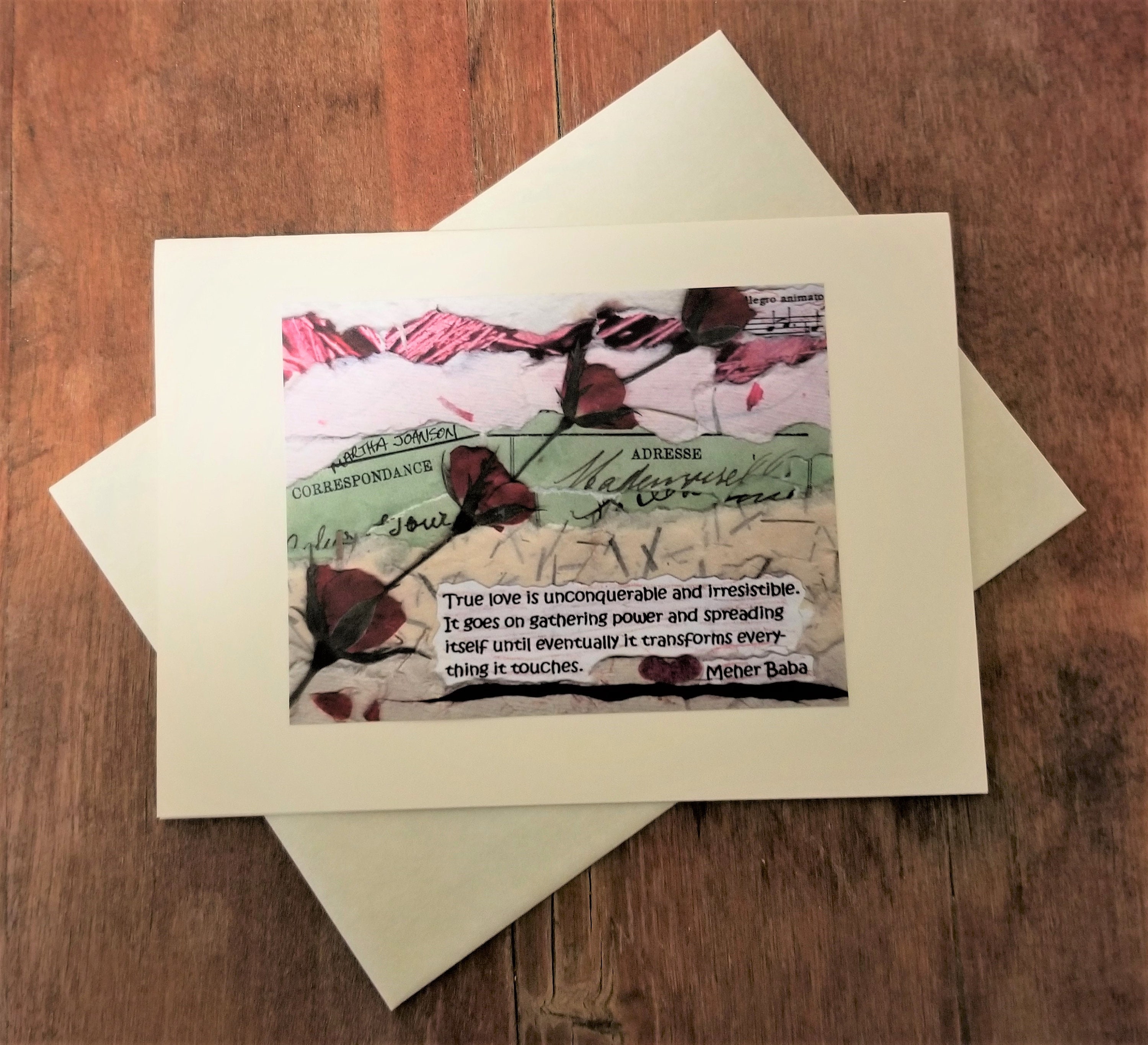 True Love Greeting Card. Meher Baba Quote Card. Valentine's Day ...