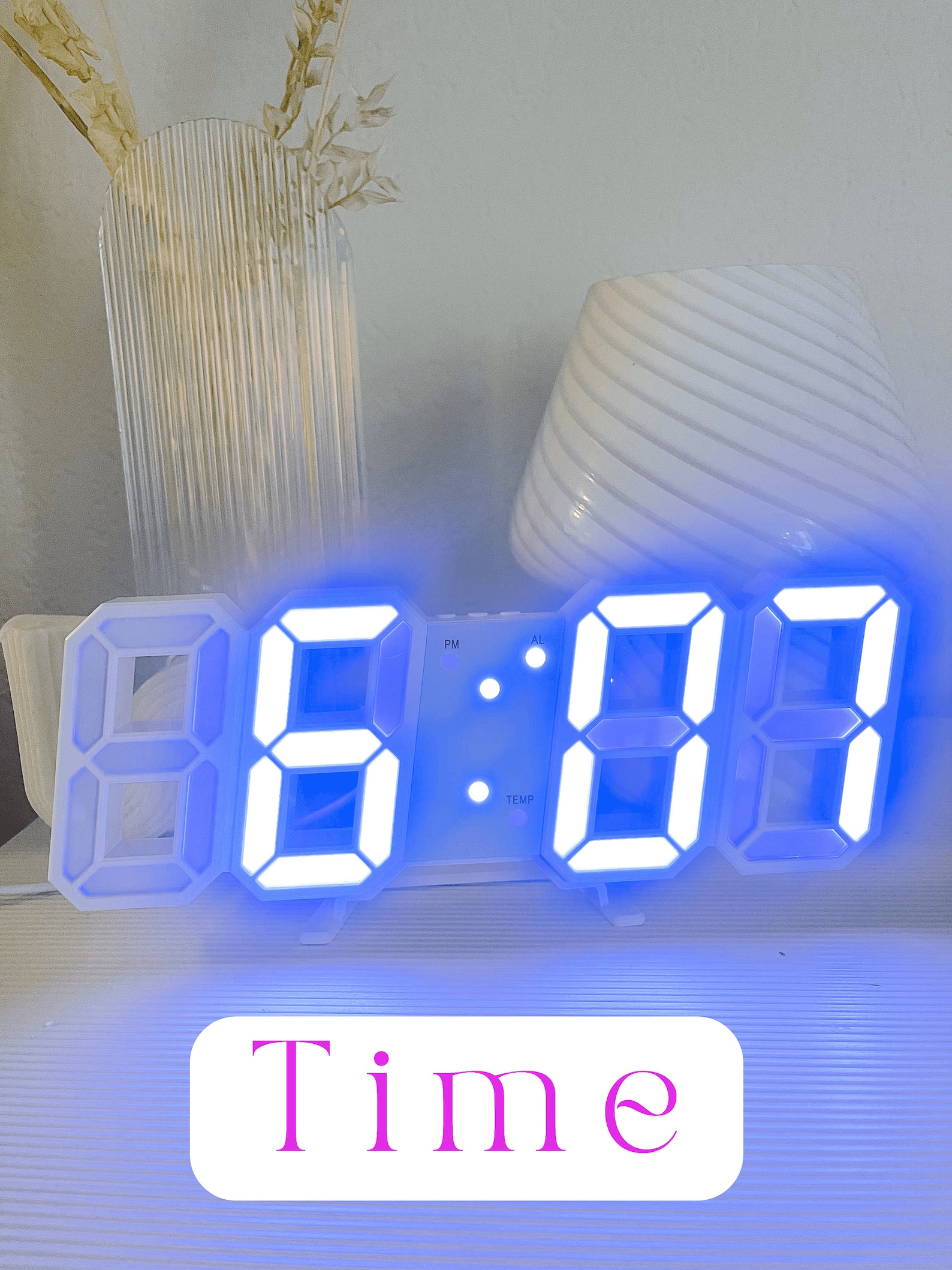 Nordic Korean Aesthetic LED Digital Clock Tik Tok White - Etsy