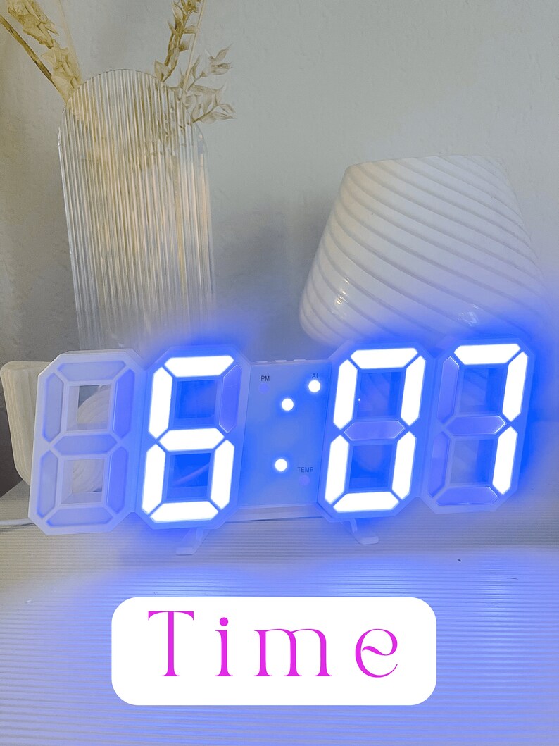 Nordic Korean Aesthetic LED Digital Clock Tik Tok White - Etsy