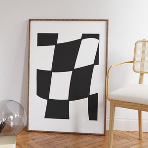 Checker Wall Art Checkered Decor Checkerboard Print Aura Poster ...