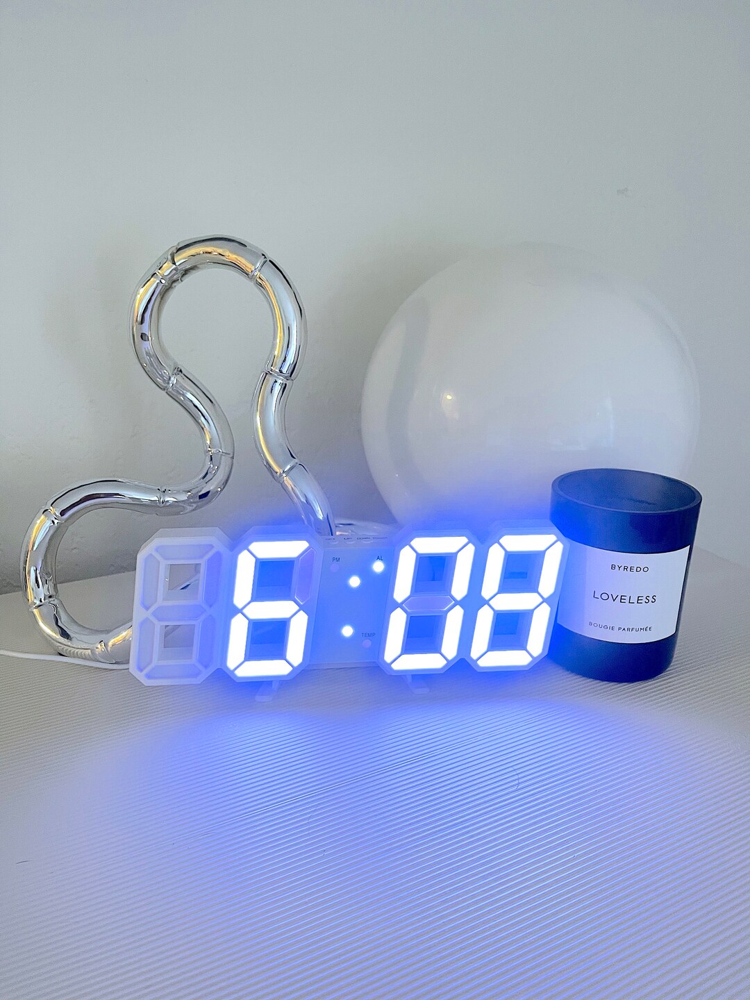 Nordic Korean Aesthetic LED Digital Clock Tik Tok White - Etsy