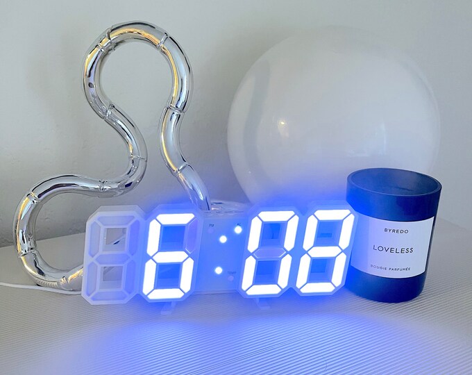 Nordic Korean Aesthetic | LED Digital Clock | Tik Tok White Clock ...