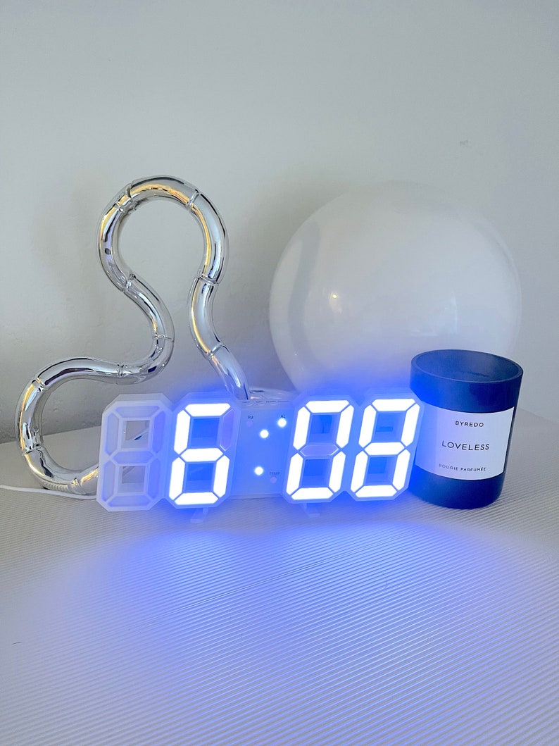 Nordic Korean Aesthetic LED Digital Clock Tik Tok White - Etsy