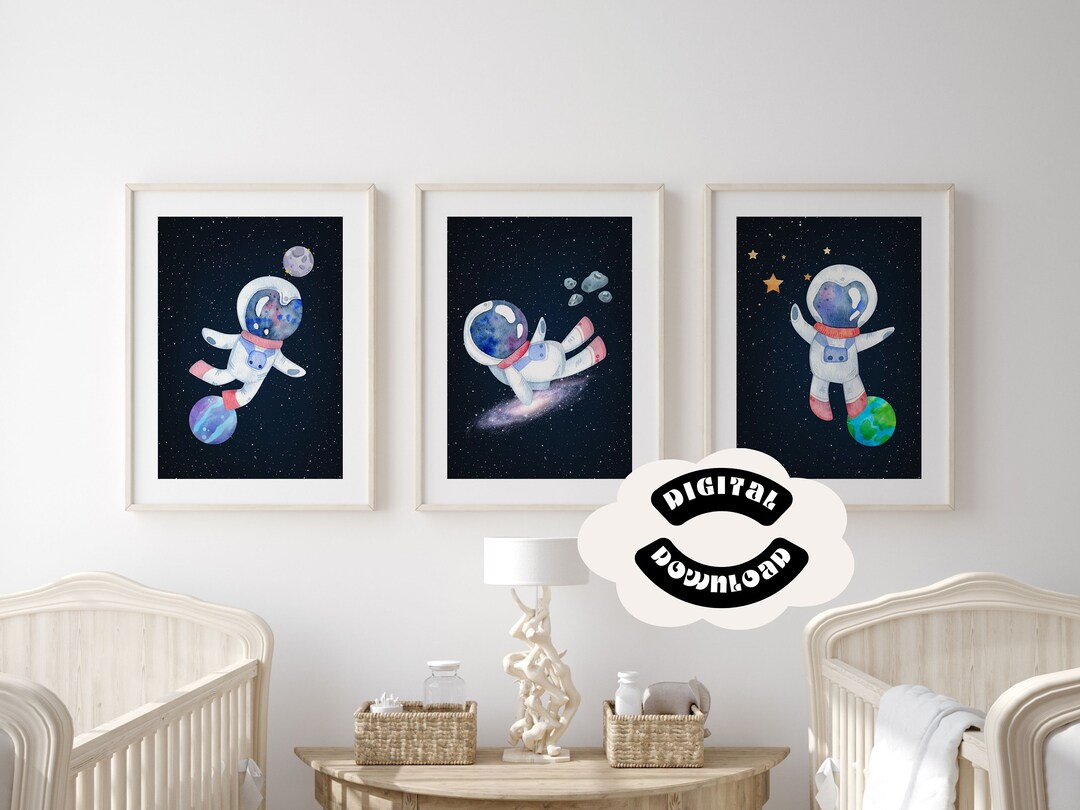 Nursery Decor Boy Space Nursery Wall Art Space Space Nursery Decor ...