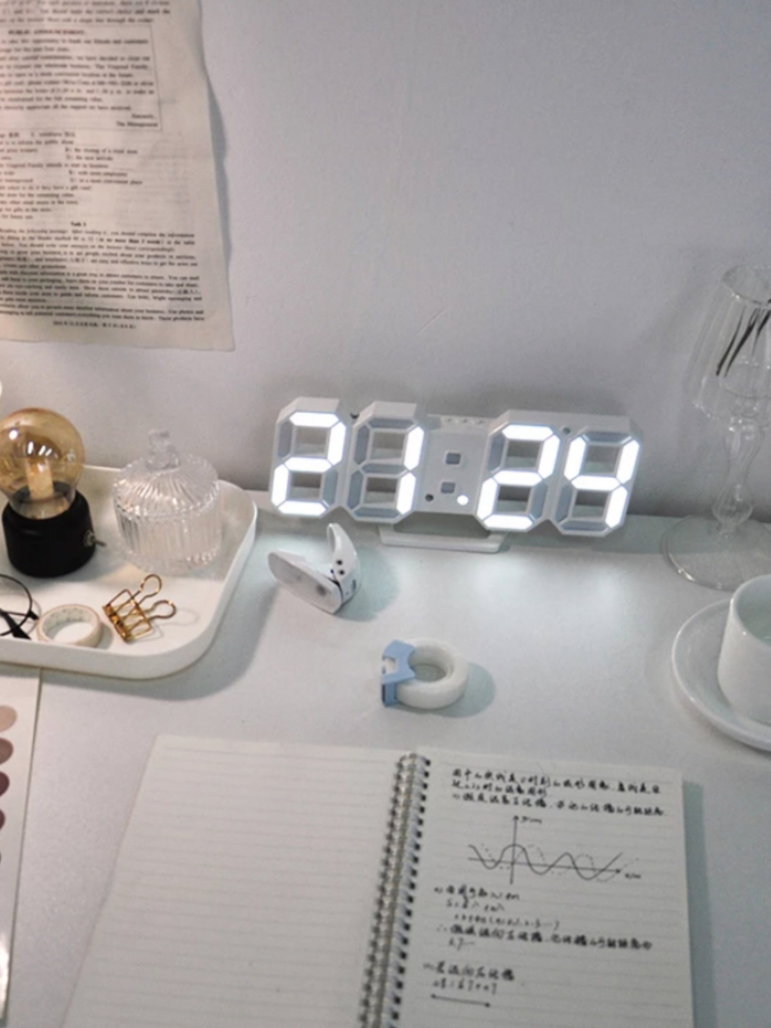 Nordic Korean Aesthetic LED Digital Clock Tik Tok White - Etsy