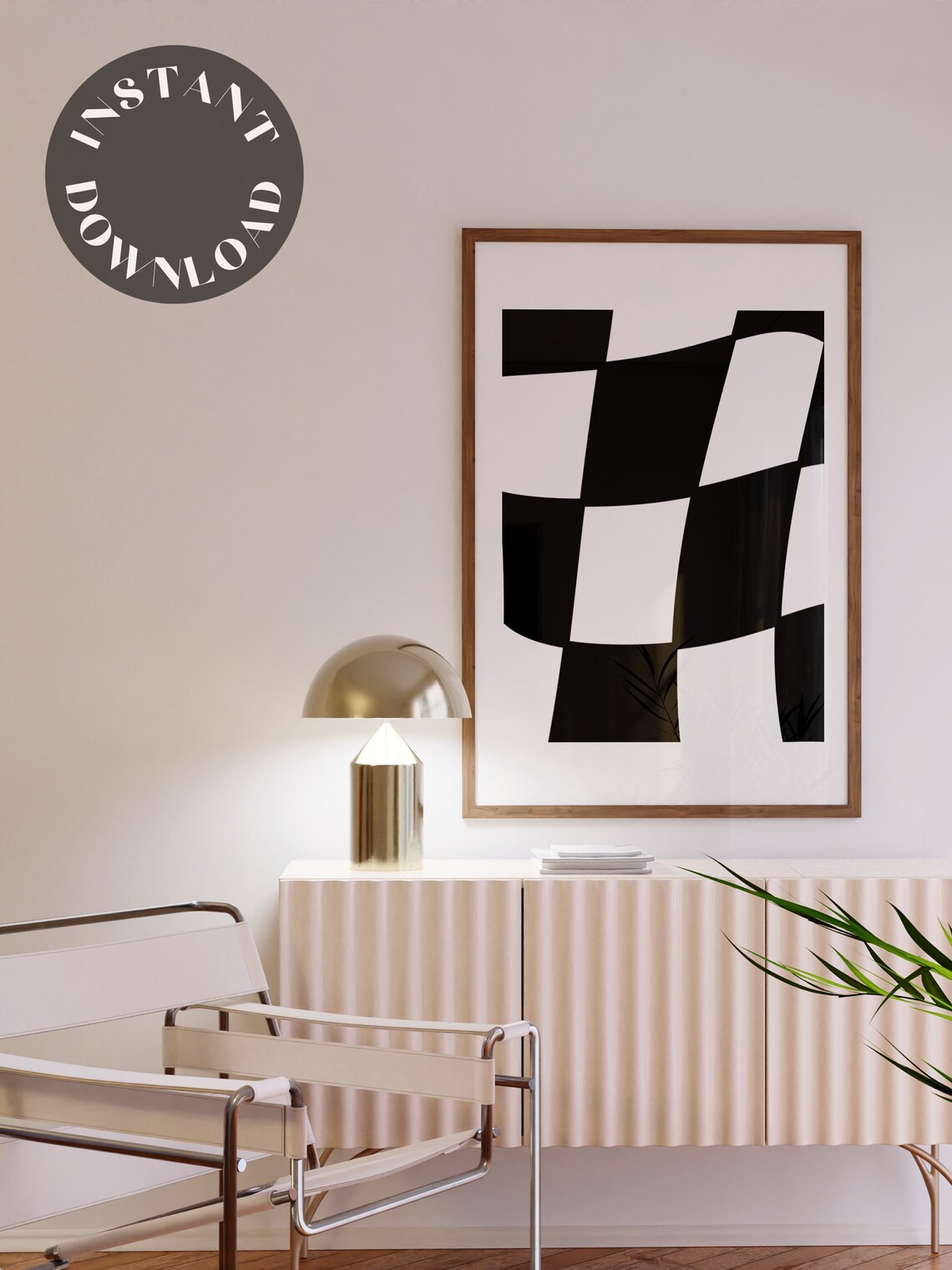 Checker Wall Art Checkered Decor Checkerboard Print Aura | Etsy