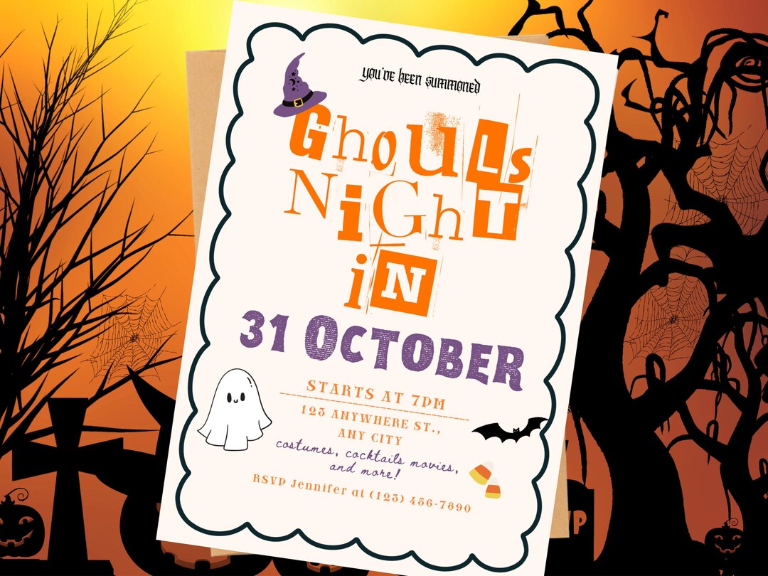 Ghouls Night in Halloween Party Invitation Digital Halloween Invite ...