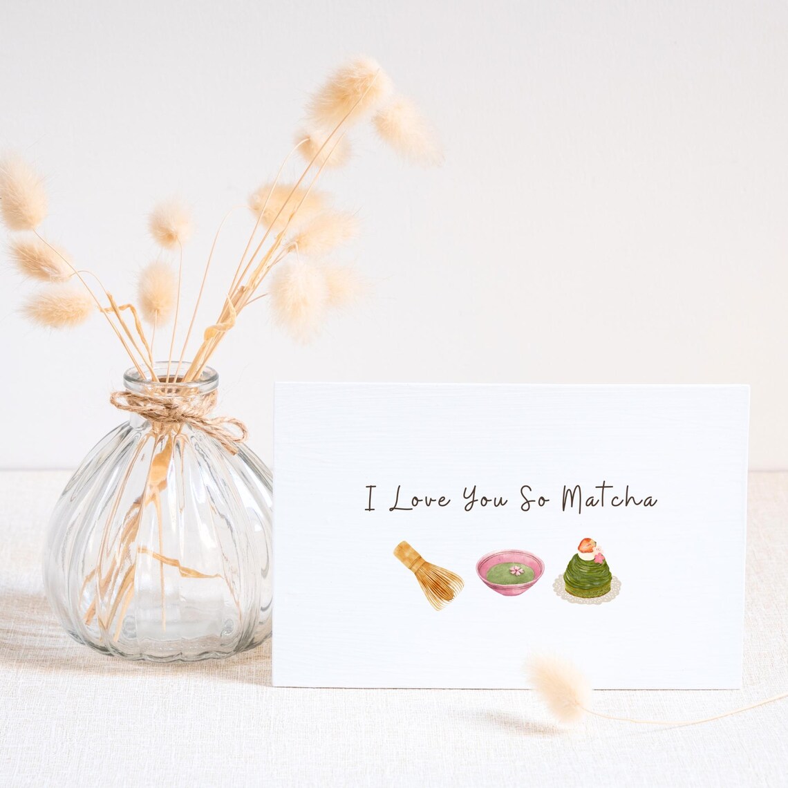 I Love You so Matcha Thank You Card Matcha Gift Matcha Card Matcha ...