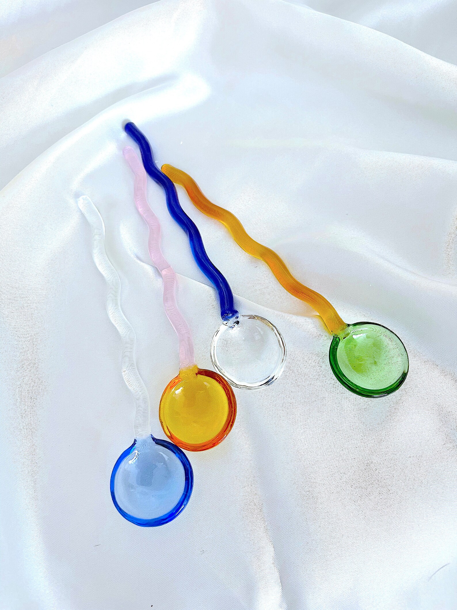 Cute Aesthetic Glass Spoon Twist Spoon Dessert Coffee Tea - Etsy