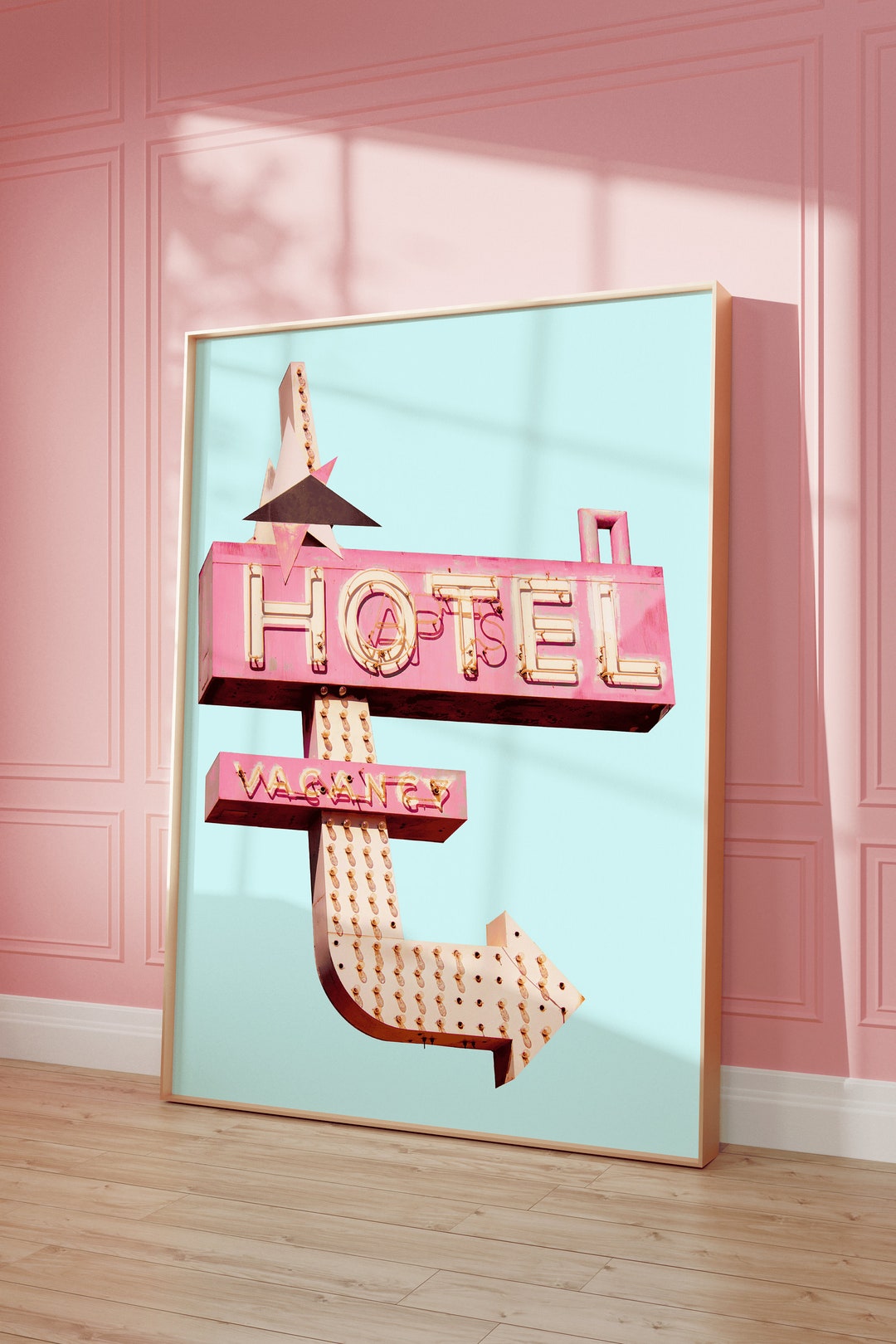 Retro Hotel Sign Print Vintage Aesthetic Motel Wall Art Print Trendy ...