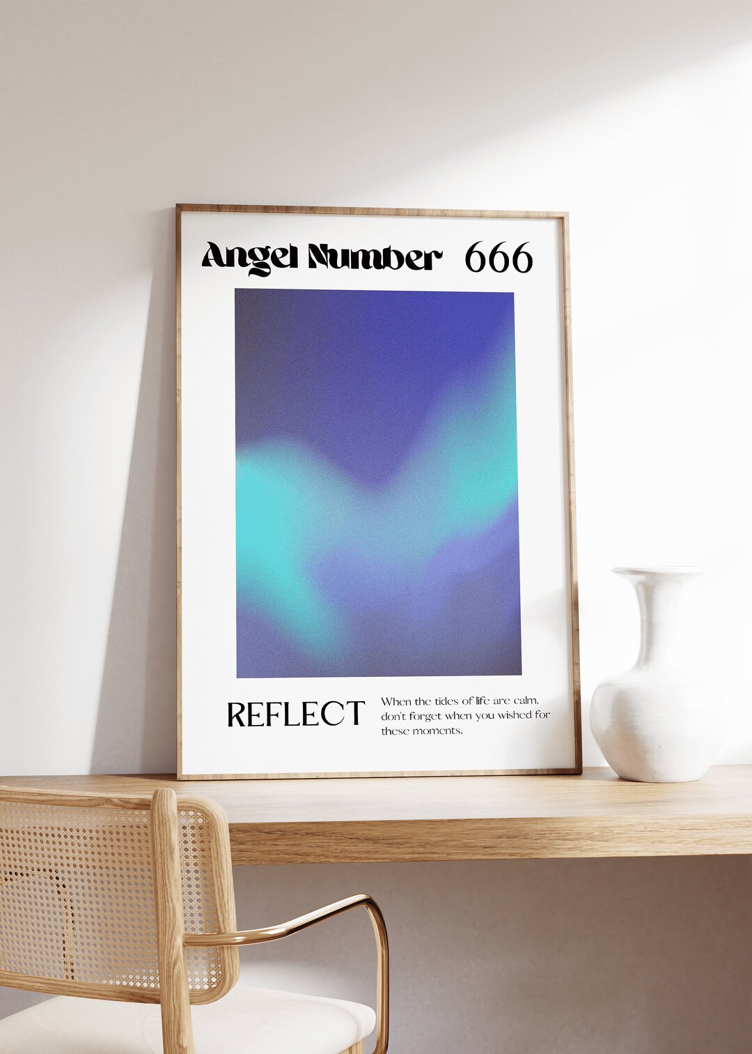Aura Print Angel Number 666 AURA POSTER Grainy Gradient - Etsy