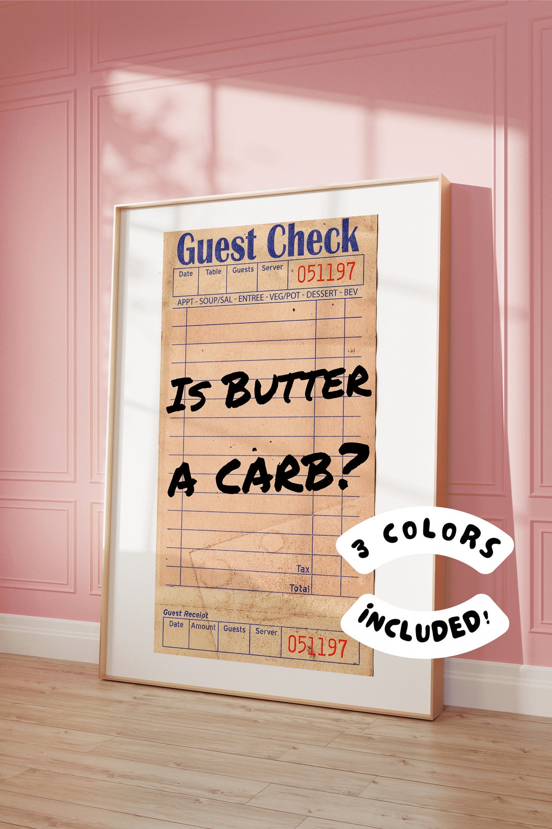 Guest Check Print Bar Cart Print Trendy Quote Wall Art Cocktail ...