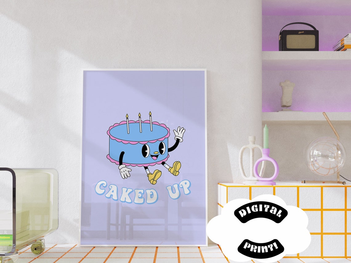 Retro Cartoon Print Funny Retro Print Retro Trendy Prints - Etsy