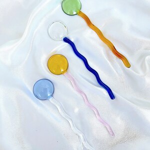 Cute Aesthetic Glass Spoon Twist Spoon Dessert Coffee Tea Sugar Spoon ...