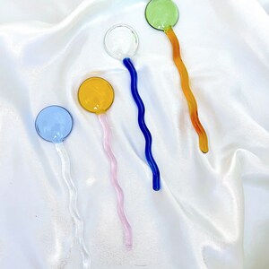 Cute Aesthetic Glass Spoon Twist Spoon Dessert Coffee Tea Sugar Spoon ...