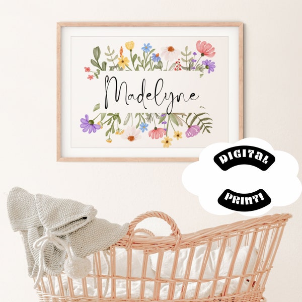 Custom Name Nursery Printable Wall Art - Etsy