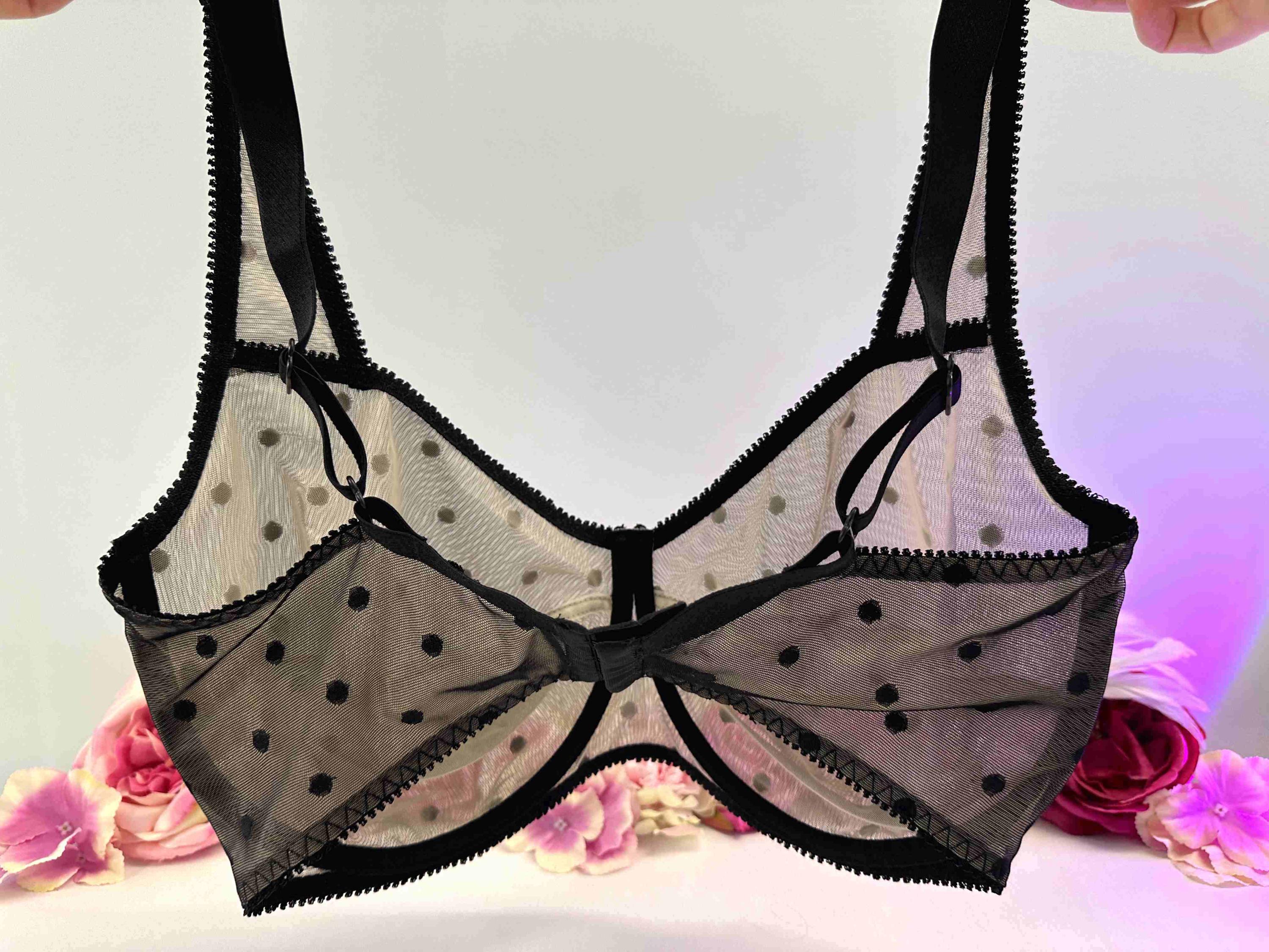 Plus Size Transparent Underwire Bra Polka Dot Mesh Women's Bra - Etsy
