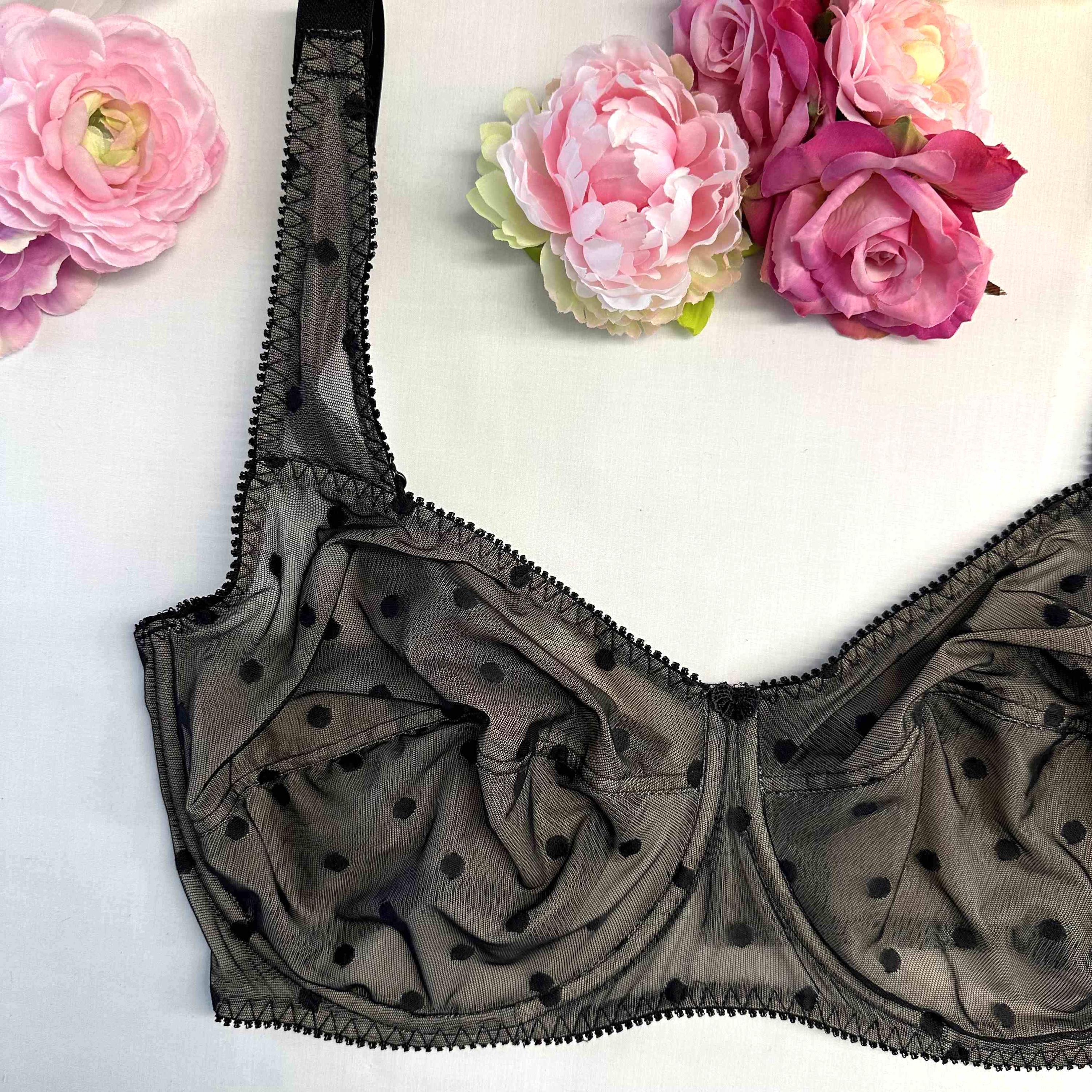 Plus Size Transparent Underwire Bra Polka Dot Mesh Women's Bra - Etsy
