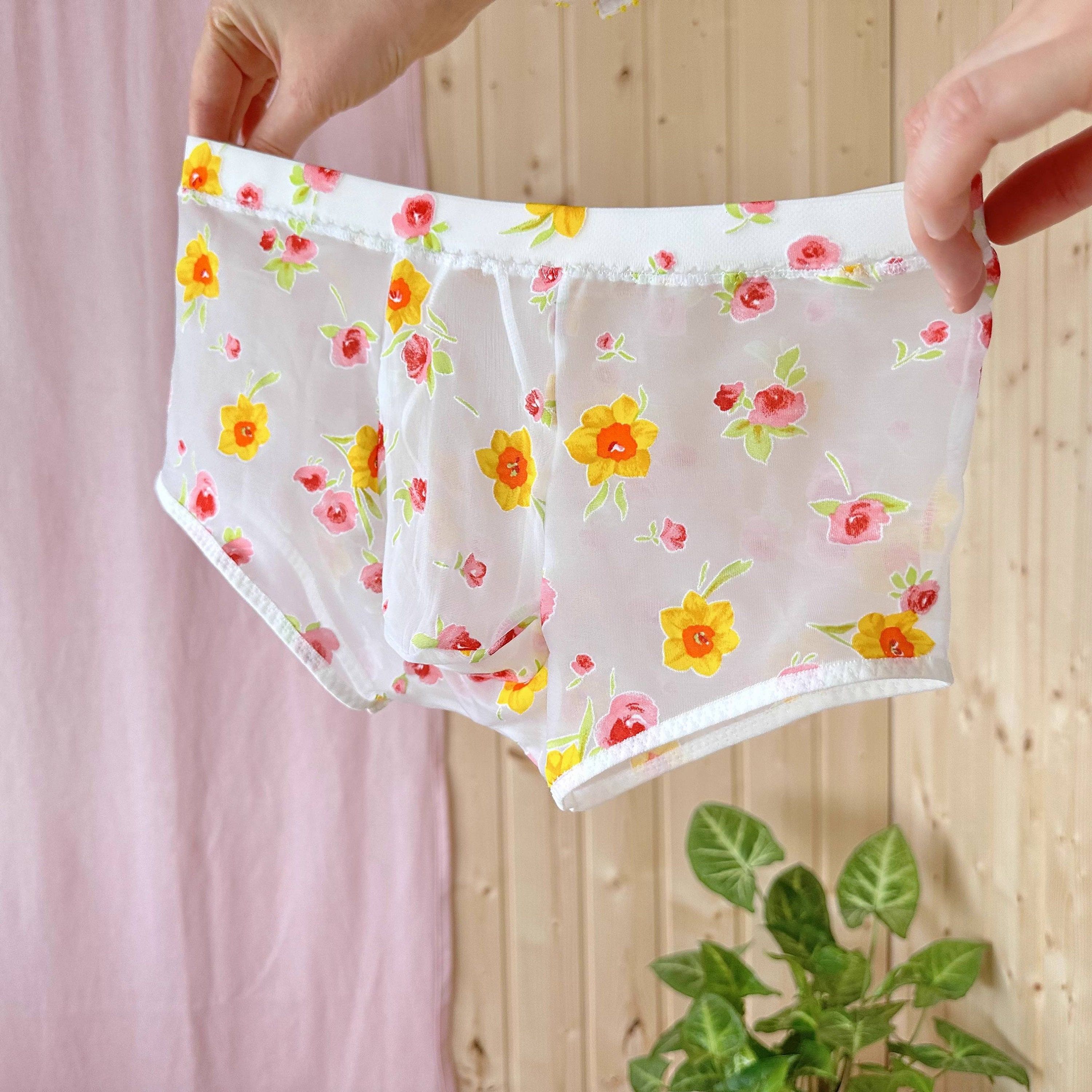 Floral Sheer Underwear With Pouch. Thin and Soft, Many Colors. - Etsy