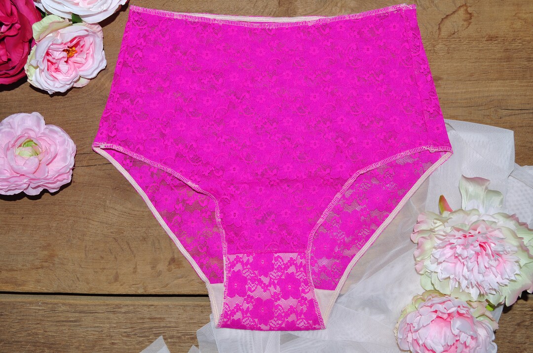 Pink Lace Panties Stretch Lace Panties Sexy Pink Panties High Etsy