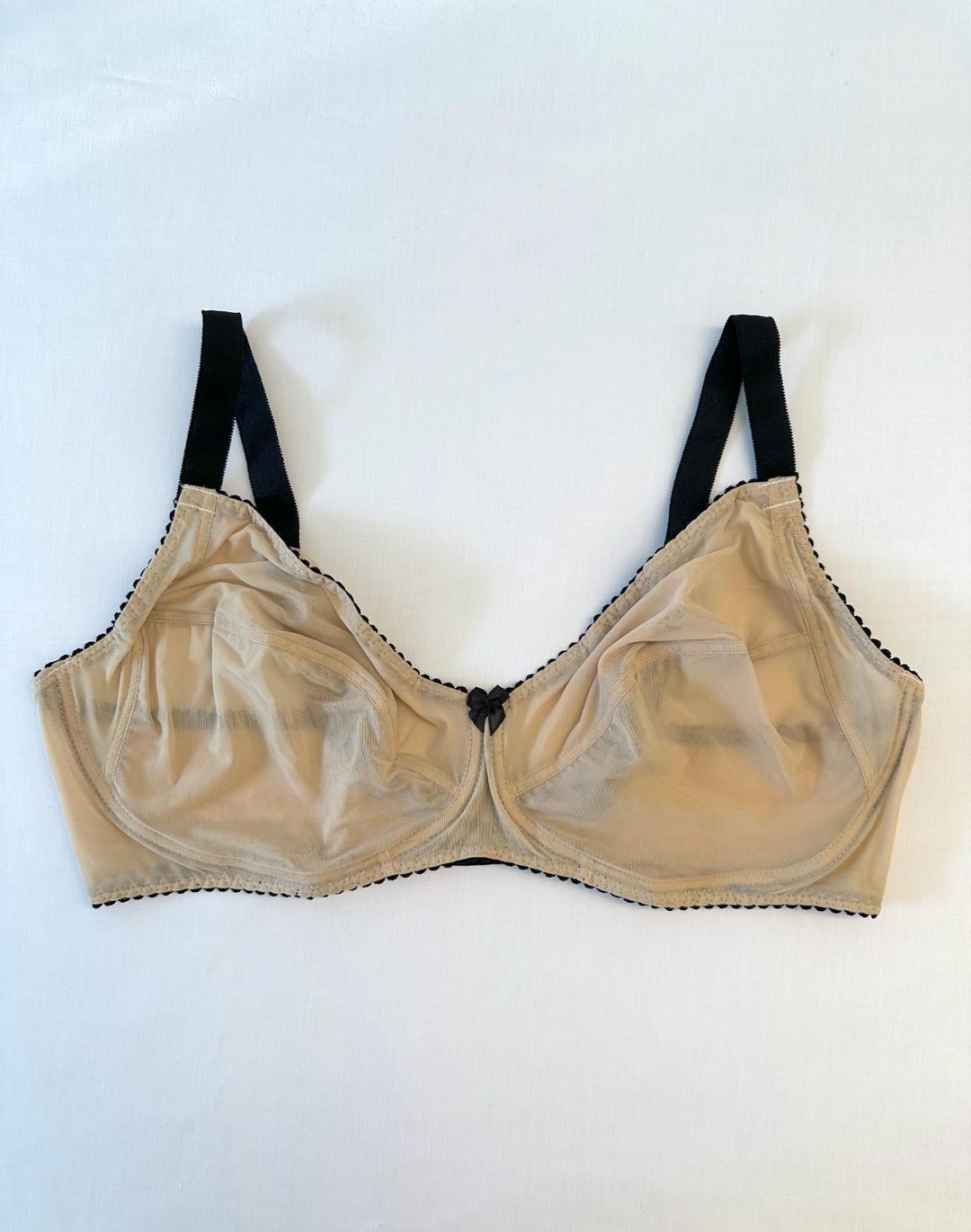 Sheer Bra With Black Straps and Elastic, Mesh in Many Colors. - Etsy
