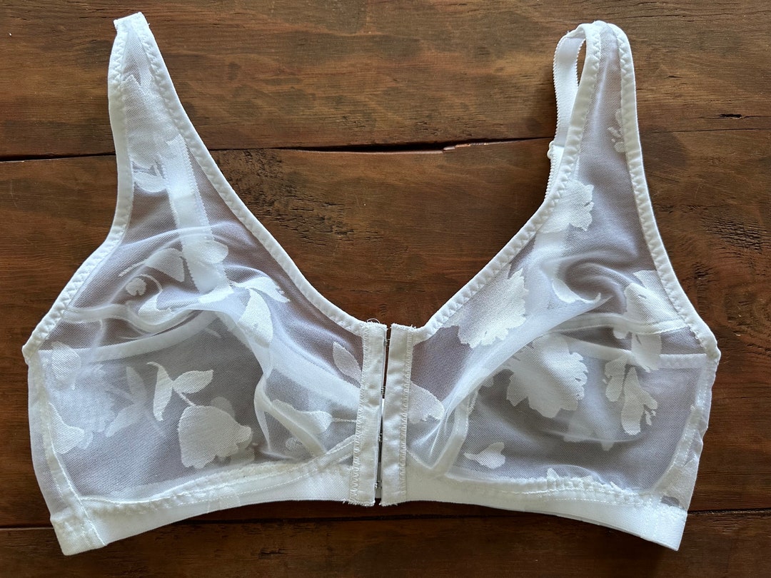 Transparent Lingerie White Bra Front Closure Soft Cup Women's Bra - Etsy