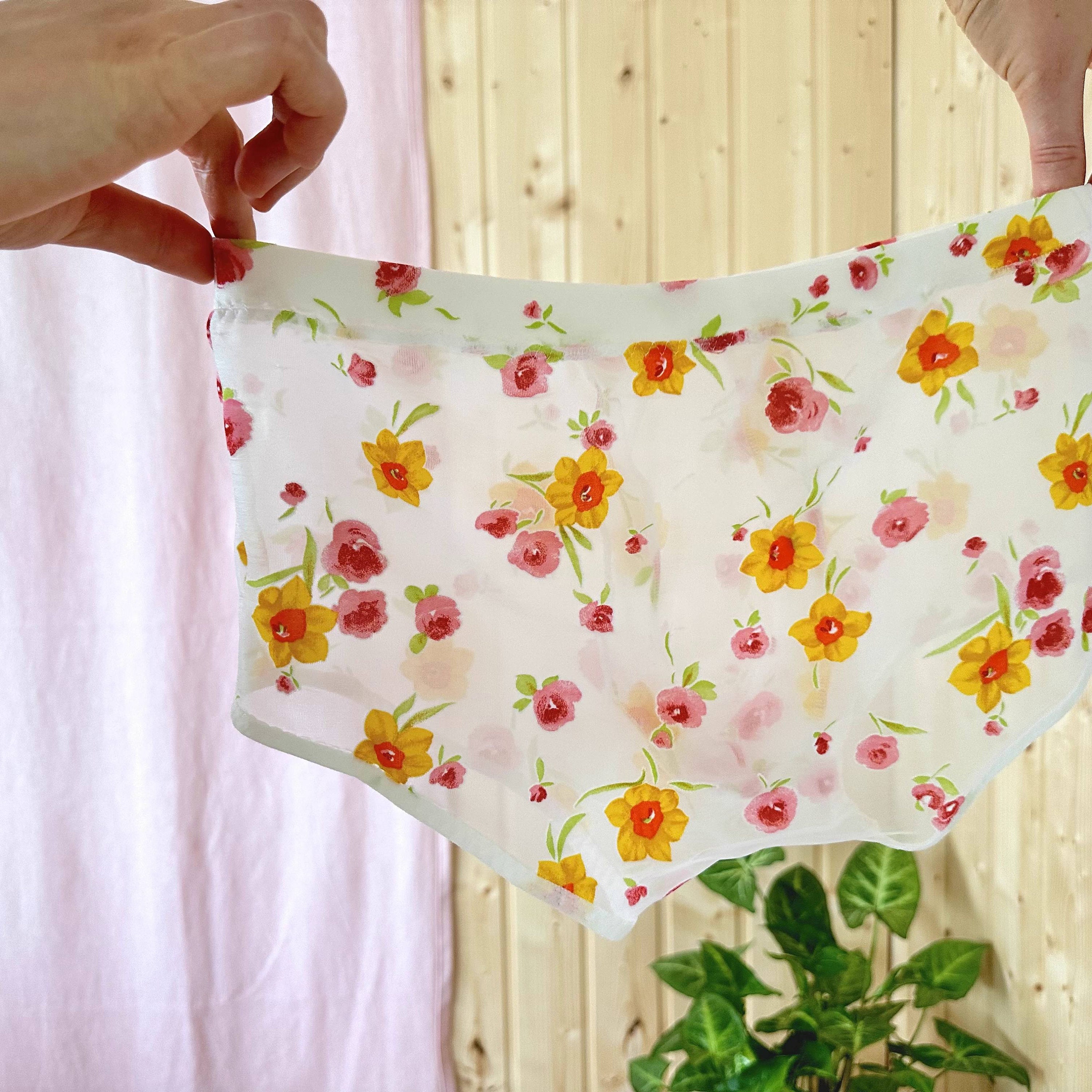Floral Sheer Underwear With Pouch. Thin and Soft, Many Colors. - Etsy