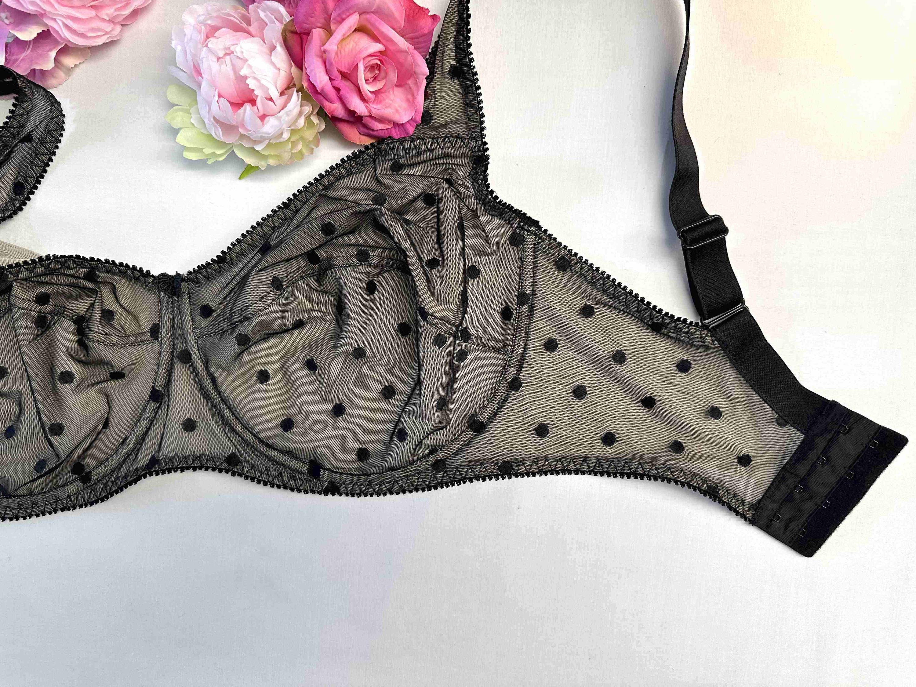 Plus Size Transparent Underwire Bra Polka Dot Mesh Women's Bra - Etsy