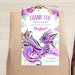 Editable Purple Dragon Thank You Card, Girl Dragon Favor Labels, Purple ...