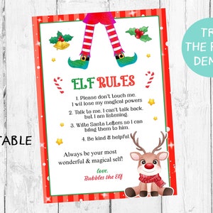Editable Elf Rules Sign, Elf Rules Sign Instant Download, No Touching ...