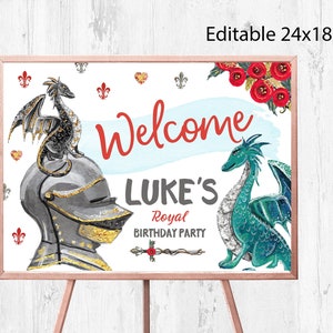 Editable Knight Centerpieces, Knight Birthday Party Signs, Knight ...